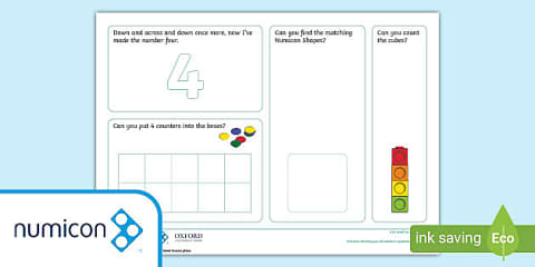 All About Number 8 Activity Mat with Numicon Shapes